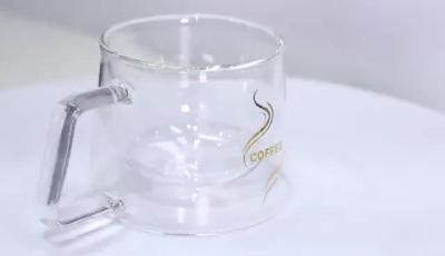 China Strong heat resistant Fashion simplicity cappuccino double wall glass coffee mug for sale
