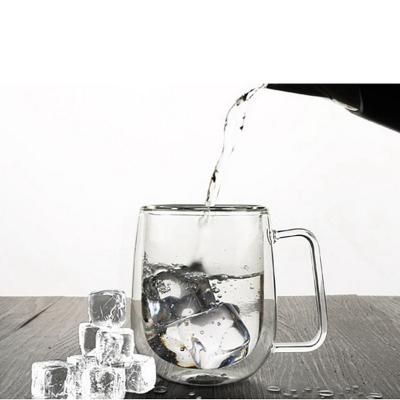 China Office Borosilicate Glass Double Wall Thermo Insulated Glass Cup for sale