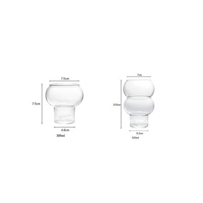 China custom personalized hand blown Milkshake martini  Baroque cocktail ball glasses cup for sale