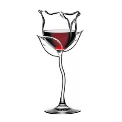 China wholesale Flower goblet creative Women's trendy hand blown cocktail glass for sale