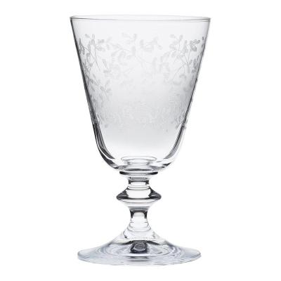 China wholesale elegant crystal champagne fashion short stem clear Glass printing goblet glassware for sale