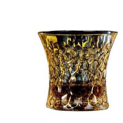 China wholesale hipster flat bottom wine liquor vodka custom luxury  bottle glass cup for sale