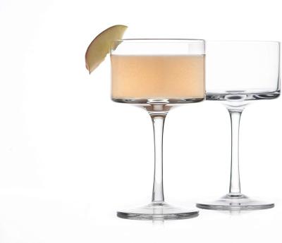 China Amazon Hot Sale Lead-free Crystal Margaret cylinder Cocktail Martini Glass gin goblet for sale