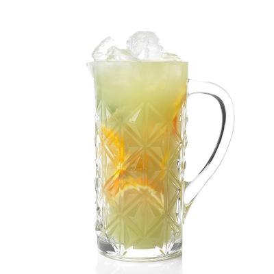 China 1.2L handle hot drinks glassware drinking cup glass coffee borosilicate mug for sale