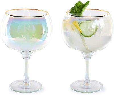 China Bar Supplies Rimmed Gold Wine Glasses Glass Cup Champagne Wholesale Elegant Cocktail Transparent Customizable Mother of Pearl for sale