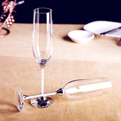 China Wholesale Unique Wedding Colour Goblet Glass Cup Champagne Flute Glassware for sale