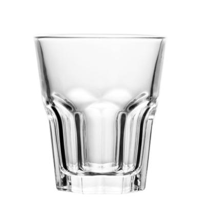 China vertical bar flower type high quality glass without handle shot glass cup for sale