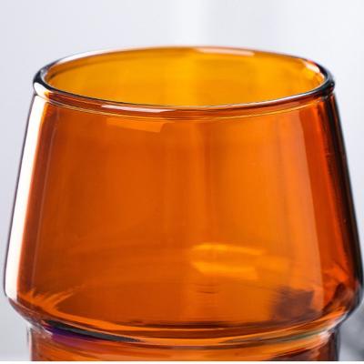 China polychrome 8oz reusuable hand made kids breakfast coffee glass cup for sale