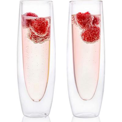 China Amazon top sale stemless crystal infused champagne standard wine glass for sale