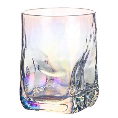 China Creative multi-color scholastic rock cigar old fashioned whiskey glass with wooden bottom for sale
