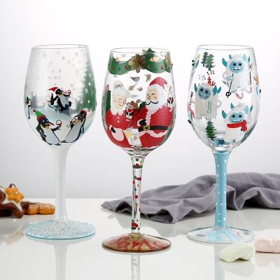 China Customized design elegant beer glass stemware wholesale high quality machine blown Printing Pint beer cup for gifts promotion for sale