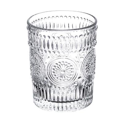 China Nordic style Wholesale custom sun relief round bottom glass water cup glass wine cup glass juice cup for sale