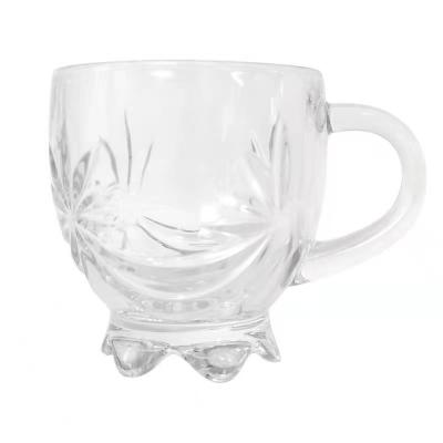 China Creative fashion trend luxury modern small clear cheap coffee glass cup for sale