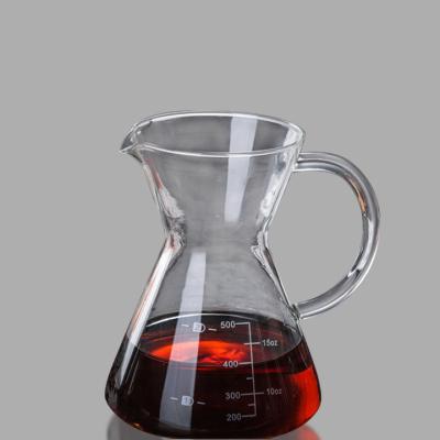China a filter Easy use transparent heat resistant durable coffee glass pot for sale