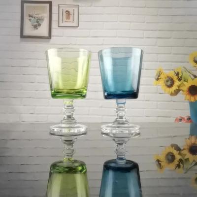 China 11 OZ Handmade Pressed Personalized Elegant glass Goblet wine glasses for sale