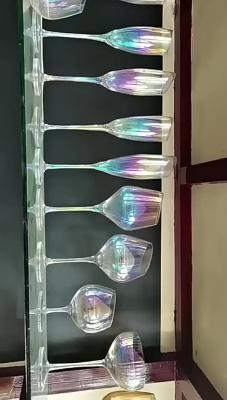 China Rainbow Goblet Colored Wine Glasses Ion Plated Glasses Party Gifts Glass Colorful Crystal Champagne Glasses Wedding Drinkware for sale
