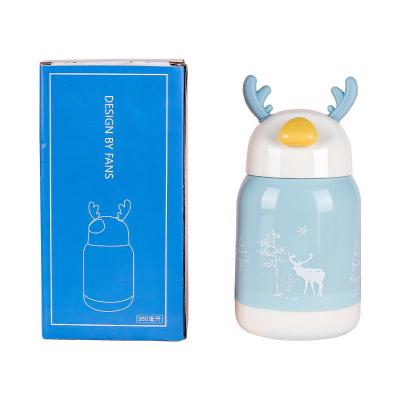 China Custom Logo Factory Manufacture Borosilicate Glass Eco Friendly Cute Christmas Cartoon Water Bottle for Kids for sale