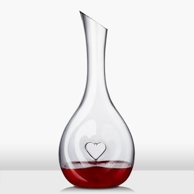 China Romantic Valentine's Day heart-shaped crystal household red wine quick decanter for sale