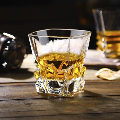China Custom logo lead free luxury heavy base whisky glasses old fashioned whiskey wine glass for sale