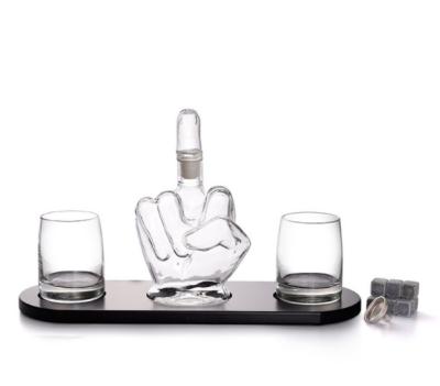China 3 Pcs New Middle Finger Decanter Middle Finger Styling Craft Wine Set for sale