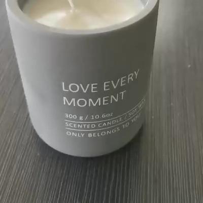 China Heat resistant custom colored cement candle jar with lid empty jar for  candle jar for sale