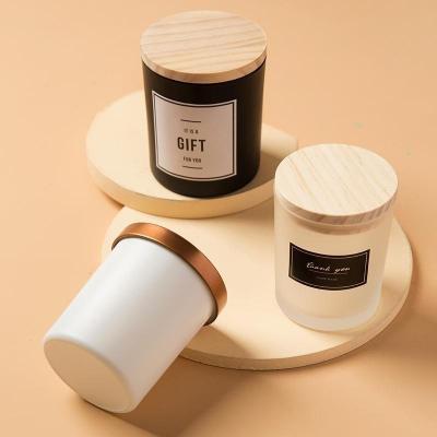China high quality wholesale machine blown  custom clear glass candle jar for sale