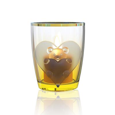 China Joeforg 260ml Candle Jar Design Glass Simple Home Decoration Modern Candle Stand Thermal Transfer Printing 2 Color Round Shape for sale
