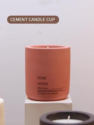 China Cylindrical cement creative gift scented candle ware candle cup SOLID color INS Nordic style candle jar for sale