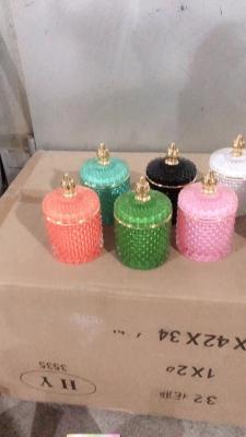 China hot selling double wall glass candle jar with lid glass soy wax candle holder with package gift box for sale