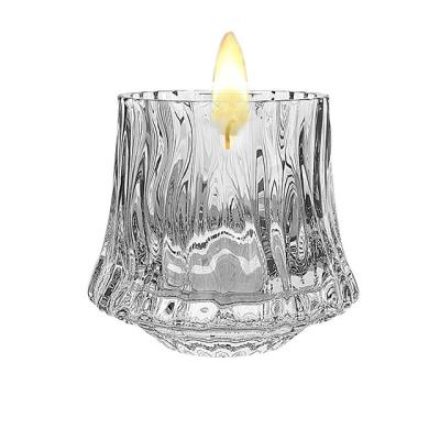 China JoeForG 2021 Contracted design Natural grain easy profitable crafts Beautiful elegant Glacier candle jar Glass for sale