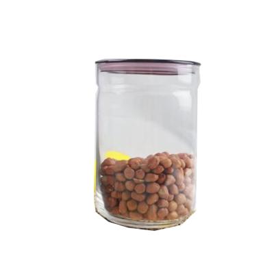 China portable type sealed food storage tank wheat clear wooden lid food container glass jar for sale