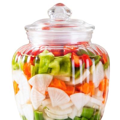 China Kitchen household pickle bowl European sealed pot grain glass jar for sale