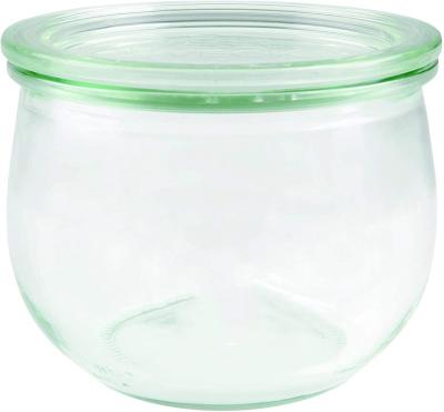 China Round Edge Preserving Lid Heat-Resistant Microwave carots hermetic seal food glass jar for sale