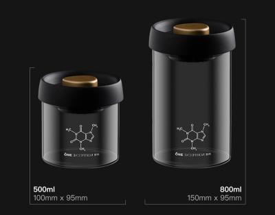 China High Borosilicate Clear Glass Container Food Storage Container Candy Air Tight Sealed Plastic Lid Glass Jar for sale