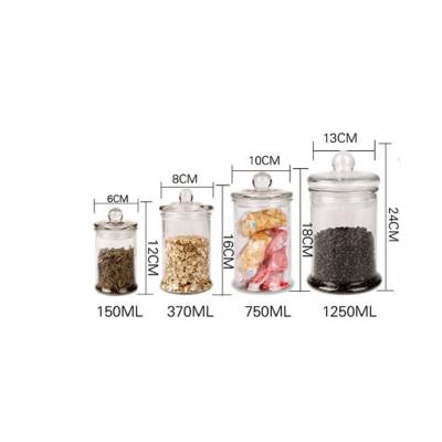 China Lids Spice Jar Box Promotional Price Small Glass Storage Bottles & Jars Food Storage Container Canister Cylinder Shape Cover for sale