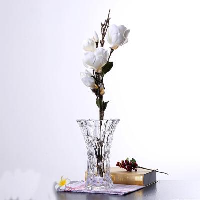 China amber flower decor new trend Small waist custom home decor spiral living room glass vase for sale