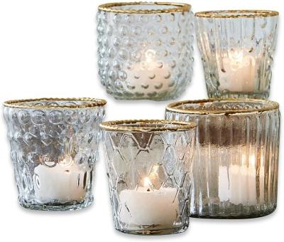 China Clear Round mouth Phnom Penh frosted luxury nordic empty scented candle jars for sale
