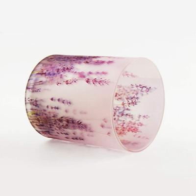 China High quality creative leaves container Japanese style frosted glass containers candlestarros de vidrio velas candle jars for sale