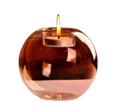 China Oblique mouth high-end formal elega Wedding exquisite restaurant European round hollow glass decorative holder cheap candle jars for sale