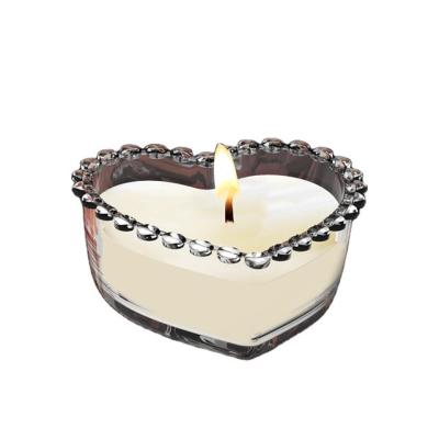 China JoeForG New Arrival contracted design tumbler luxury romantic heart shape candle jars glass for sale