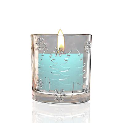 China JoeForG Printed tealight glass candle cup for Christmas family gatherings for sale