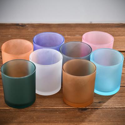 China Hot Selling OEM Custom printing frosted glass candle jars wholesale for sale