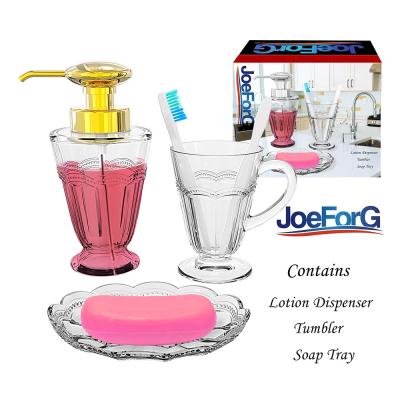 China JoeForG Wholesale can be customized empty hand sanitizer bottle water cup Petals decorationGlass washing set for sale