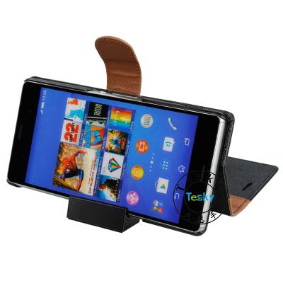 China leather wallet case for sony z3 for sale