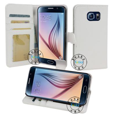 China Simple fashion and durable PU leather wallet  stand  cases for samsung s6 for sale
