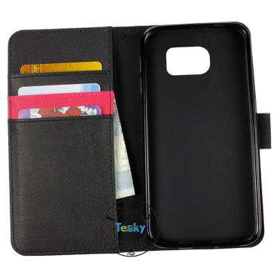 China Contrast color Leather Case with Credit Card Wallet  for samsung s6 ，OEM and ODM welcome for sale