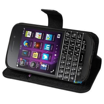China wallet style lychee pattern magnetic leather cases for blackberry classic for sale