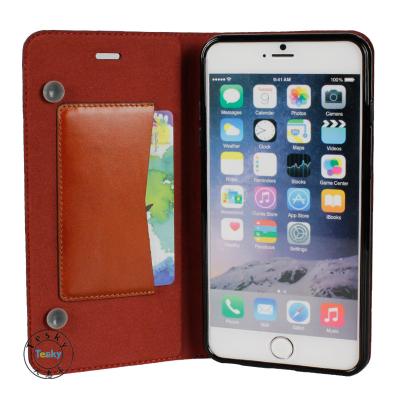 China Leather Case for iPhone 6 plus Leather Wallet Case, new Design Flip Book Style for sale