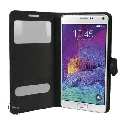 China Window Pu Leather Flip Case Cover Skin for Samsung note4 for sale