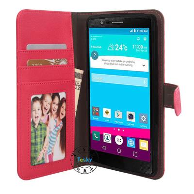 China OEM leather wallet case for LG G4 NOTE ,various colors available for sale